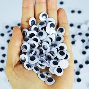 240Pcs Googly Eyes with Self-Adhesive Black White Small Plastic Wiggle Stickers Eyes for Shcool DIY Crafts Projects, Halloween Christmas DIY Craft Decorations