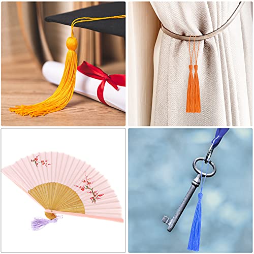 144 Pcs Bookmark Tassels for Crafts Keychain Graduation - Bookmark Tassels for Crafts, Key Chain Tassels for Jewelry Making, Mini Tassels for Graduation, Book Marks