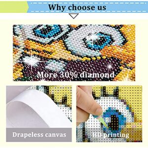 5D DIY Diamond Painting Kits for Adults, Cartoon Full Drill Round Crystal Rhinestone Embroidery Diamond Arts Craft Canvas Supply for Home Wall Deco (Sponge 12x16inch)