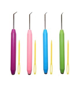 4 pieces colorful knitting loom hook tool loom knit hook set looming hooks crochet hooks sewing needles knitting needles for knitting looms knitting boards