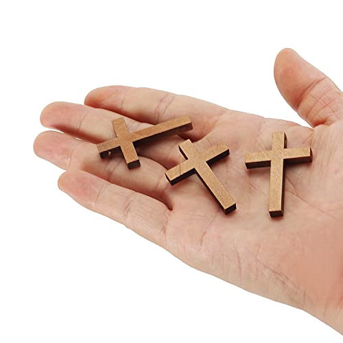 Mr. Pen- Wooden Crosses, 1.2x1.75 Inches, 50 Pack, Small Wooden Crosses, Wood Crosses for Crafts, Small Cross Pendant, Mini Cross, Small Crosses, Wooden Crosses Bulk, Cross Charms