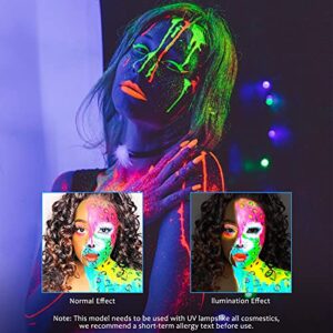 12 Pack Glow in The Dark Paint, Glow in The Dark Face Body Paint Glow Sticks Makeup Face Painting Kits for Kids Adult, Neon Face Paint Crayons for Halloween and Parties (6 Colors)