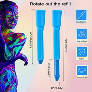 12 Pack Glow in The Dark Paint, Glow in The Dark Face Body Paint Glow Sticks Makeup Face Painting Kits for Kids Adult, Neon Face Paint Crayons for Halloween and Parties (6 Colors)