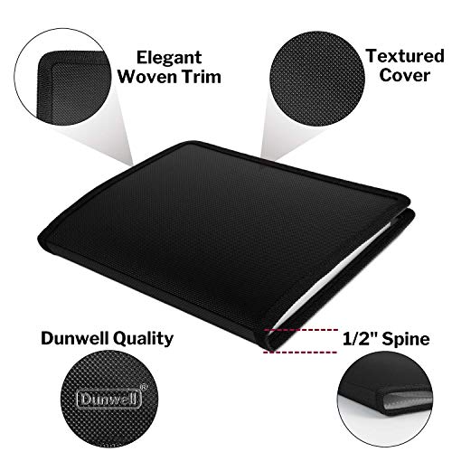 Dunwell Small Photo Albums 5x7 - (2 Pack, Black), Flexible Cover, Portfolio Binder with 24 Sleeves, Holds 48 7x5 Photos, Artwork or Postcards, Mini Picture Brag Books