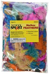 school smart 85836 maribu feathers – 1/2 ounce – set of 150 – assorted colors