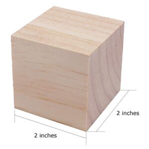 Tosnail 30 Pack 2 Inches Unfinished Wooden Cubes Wooden Blocks - Great for Crafts Making