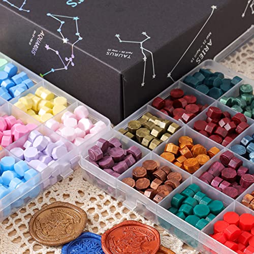 iteryou 1248 Pcs Wax Seal, Sealing Wax for Wax Stamp, Wax Stamp Seal for Wax Stamp, 48 Colors Wax Seal Beads