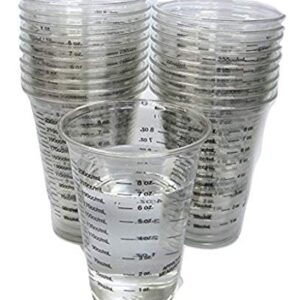 20 8oz Disposable Graduated Clear Plastic Cups for Mixing Paint, Stain, Epoxy, Resin