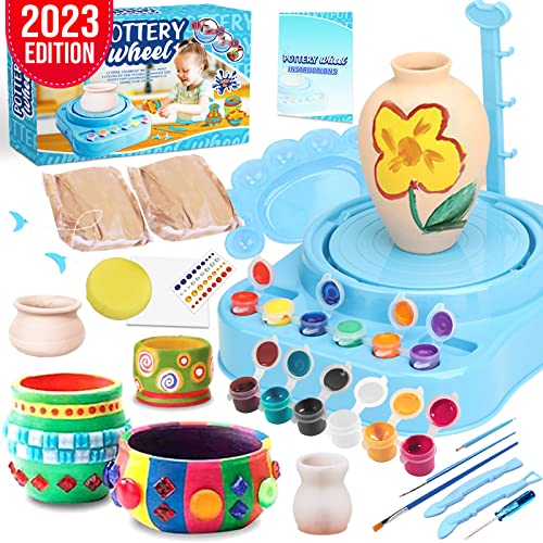 Insnug Kids Pottery Wheel Kit - Complete Pottery Wheel and Painting Kit for Beginners with Modeling Clay, Sculpting Clay and Sculpting Tools, Arts & Crafts, Craft Kits for Kids Age 8-12, 9-12