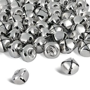 jingle bells, 1 inch craft bells bulk diy bells for christmas festival decoration home decoration, 50pcs, silver