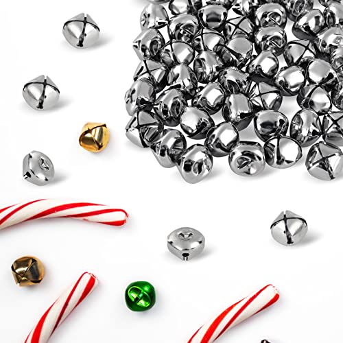 Jingle Bells, 1 Inch Craft Bells Bulk DIY Bells for Christmas Festival Decoration Home Decoration, 50pcs, Silver