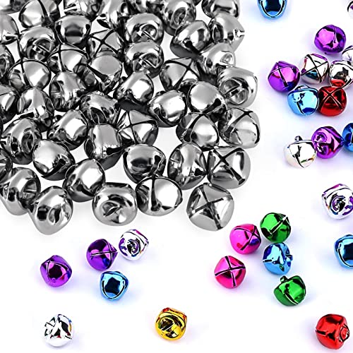 Jingle Bells, 1 Inch Craft Bells Bulk DIY Bells for Christmas Festival Decoration Home Decoration, 50pcs, Silver