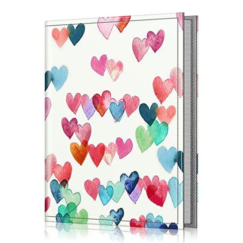 Fintie Photo Album 4x6 Photos - 52 Photos Small Mini Capacity Premium Vegan Leather Cover Photo Album, Portable Wallet Photo Album for Family Wedding Boys Girls, Raining Hearts