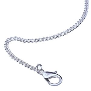 Outus 12 Pack Iron DIY Chain Necklaces Lobster Clasp Link Chain Necklaces Silver Plated (18 Inch)