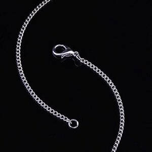 Outus 12 Pack Iron DIY Chain Necklaces Lobster Clasp Link Chain Necklaces Silver Plated (18 Inch)