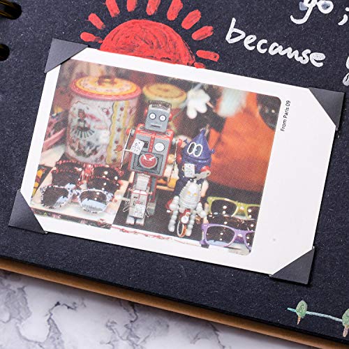 Bememo 2040 Pieces Photo Corners Self Adhesive for Scrapbook Picture Album (Black and Clear)