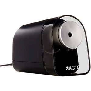 x-acto pencil sharpener, xlr electric pencil sharpener, colored pencil sharpener for artists, powerful, compact small pencil sharpener, black, 1 count