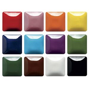 mayco stroke & coat wonderglaze glaze set a, assorted colors, set of 12