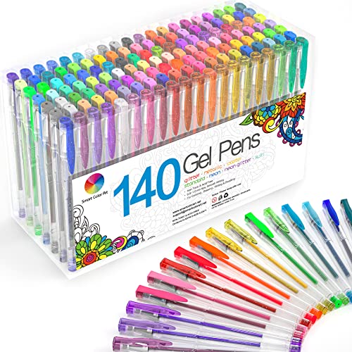 Smart Color Art 140 Colors Gel Pens Set Gel Pen for Adult Coloring Books Drawing Painting Writing