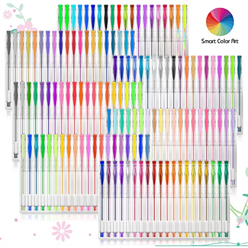 Smart Color Art 140 Colors Gel Pens Set Gel Pen for Adult Coloring Books Drawing Painting Writing