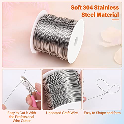 20 Gauge Stainless Steel Wire for Jewelry Making, Bailing Wire Snare Wire for Craft and Jewelry Making