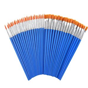 100 pcs paint brushes round flat small brush bulk for detail painting