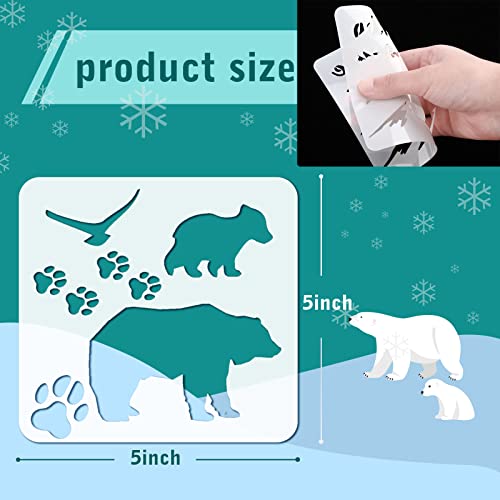 20 Pieces Stencil Template for Painting Reusable Animal Plant Stencil Spring Summer Winter Template, DIY Christmas Stencils for Painting on Wood Wall Home Decor (Forest Style)