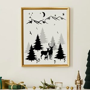 20 Pieces Stencil Template for Painting Reusable Animal Plant Stencil Spring Summer Winter Template, DIY Christmas Stencils for Painting on Wood Wall Home Decor (Forest Style)