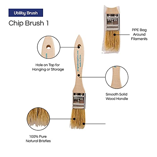 Pro Grade Chip Paint Brushes - 96-Pack - 1" Chip Brushes for Paints, Stains, Varnishes, Glues, & Gesso - Home Improvement - Interior & Exterior Use