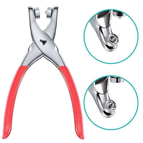 Grommet Tool Kit Grommet Eyelet Plier Set Leather Hole Punch Pliers Kit with 300 Metal Eyelets Shoes Bags Craft Supplies (Silver,1/4 Inch)