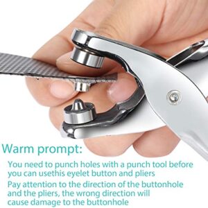 Grommet Tool Kit Grommet Eyelet Plier Set Leather Hole Punch Pliers Kit with 300 Metal Eyelets Shoes Bags Craft Supplies (Silver,1/4 Inch)