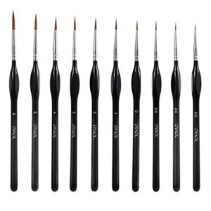 10pack detail paint brush set – premium miniature paint brushes, fine detial paint brushes for warhammer 40k miniature figures, fine detailing by oyaol