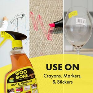 Goo Gone Original Spray Gel Adhesive, Sticker Remover - Works on Ink, Sap, Tar, Decals, Bumper Stickers and more - 12 Oz, 2 Pack