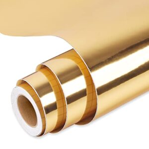 prime vinyl chrome gold permanent vinyl roll, gold vinyl for cricut – 12″ x 10 ft- chrome metallic adhesive vinyl for silhouette cameo, decor sticker, cutting machine, home decal