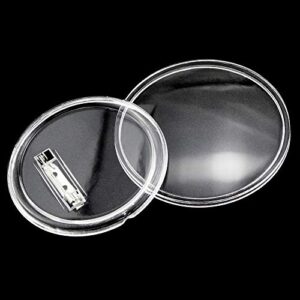 BIGNC 20 Set Clear Plastic Craft Button with Pin,Pins Buttons Design a Button for DIY Crafts(2.36 Inch)