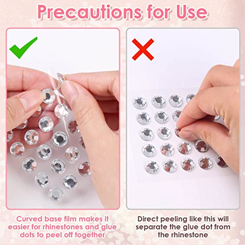 1980Pcs Self Adhesive Rhinestones Stickers, Shynek Stick on Rhinestone Gems face Jewels for Hair, Face, Makeup, Crafts, 6 Sizes