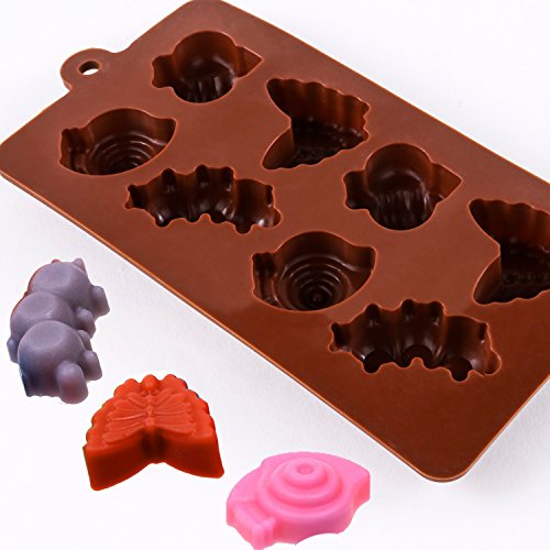 STARUBY Silicone Molds Non-stick Chocolate Candy Mold,Soap Molds,Silicone Baking mold Making Kit, Set of 3 Forest Theme with Different Shapes Animals,Lovely & Fun for Kids