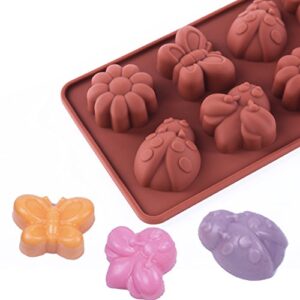 STARUBY Silicone Molds Non-stick Chocolate Candy Mold,Soap Molds,Silicone Baking mold Making Kit, Set of 3 Forest Theme with Different Shapes Animals,Lovely & Fun for Kids