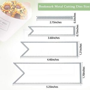 Bookmark Metal Cutting Dies DIY Craft Carbon Steel Embossing Template Metal Cutting Dies Metal Stencils Scrapbooking Tool and Thin Banner Cutting Die for Card Scrapbooking DIY (Classic Style)