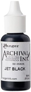 ranger archival pad reinker .5oz, jet black