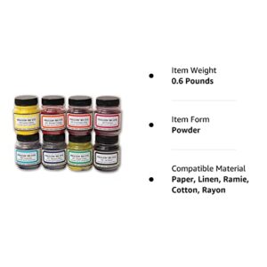 Jacquard Procion MX Dye 8 Color Set - Cold Water Dye - 2/3 oz - Permanent and Washfast Fiber Reactive Dye