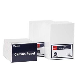 madisi painting canvas panels 72 pack, 5x7, classroom value pack art canvas