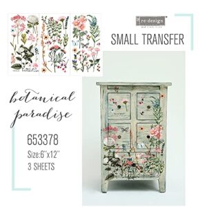 redesign decor transfers – botanical paradise – 3 sheets, 6″x12″