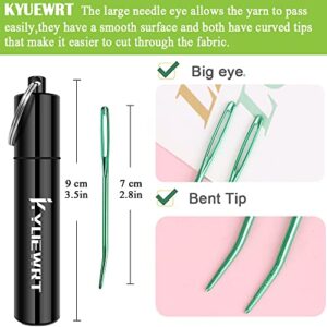 KYUEWRT 10Pcs Yarn Darning Tapestry Needle,Large Big Eye Weaving Needle Bent Needles with Aluminum Storage Tube