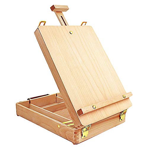 Tabletop Easel Art Easel Desktop Easel for Painting, Premium Wooden Sketchbox Easel, Desktop Painting Easel for Student Artist Beginner