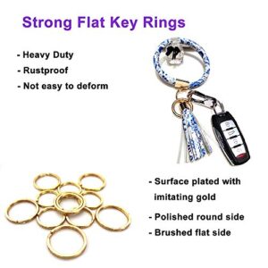 Key Rings for Keychain, Car Keys, Dog Tag Ring, Crafts, Golden, 12Pics