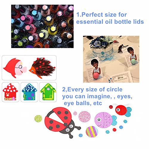 2PCS Circle Punch 1inch+ 5/8inch Hole Punch Shapes Paper Punch Circle Cutter for Paper crafts Scrapbook Punches Bottle Caps for Crafts Earring Card Craft Punch for Nail Strips Whole Puncher(16mm+25mm)