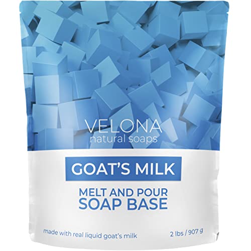 velona 2 LB - Goats Milk Soap Base Pre-Cut Cubes | SLS/SLES Free | Glycerin Melt and Pour | Natural Bars for The Best Result for Soap-Making