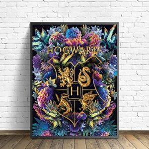 Suyaloo 5D Diamond Painting Kits for Adults - Diamond Art Kits for Adults Kids Beginner,DIY Harry Boy Magic Badge Full Drill Paintings with Diamonds Gem Art for Adults Home Wall Decor 11.8x15.7inch