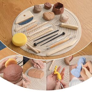 Pottery Tool Kit, 17pcs Polymer Clay Tools, Modeling Clay Sculpting Tools Kit, Ceramics Tools, Trimming, Embossing Pattern, Smooth Wooden Handles